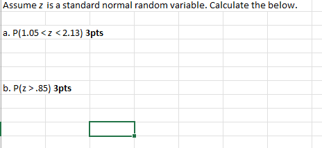 Solved Assume z is a standard normal random variable. | Chegg.com