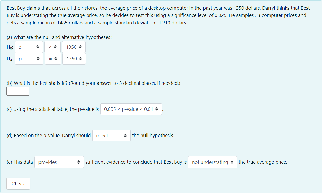 Solved Best Buy claims that, across all their stores, the | Chegg.com