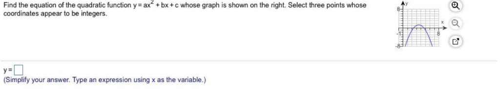 Solved Find the equation of the quadratic function y ax bx+c | Chegg.com