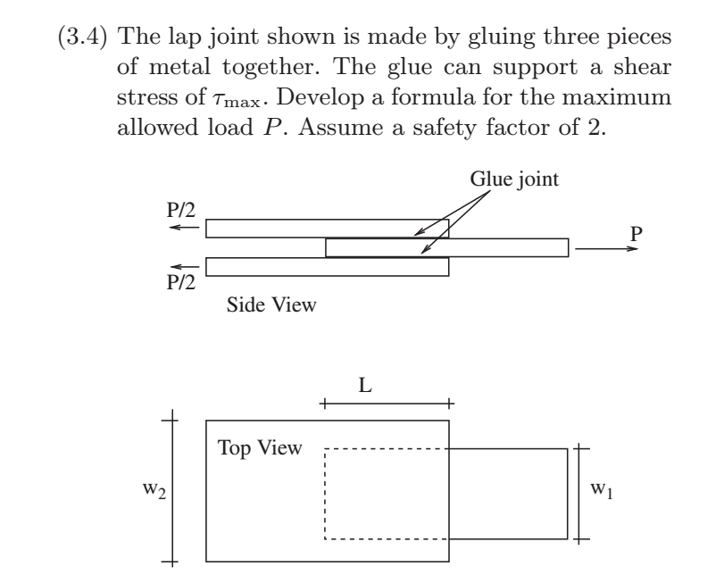 Answered: (3.4) The lap joint shown is made by gluing three Answered: (3.4) The lap joint shown is made by gluing three