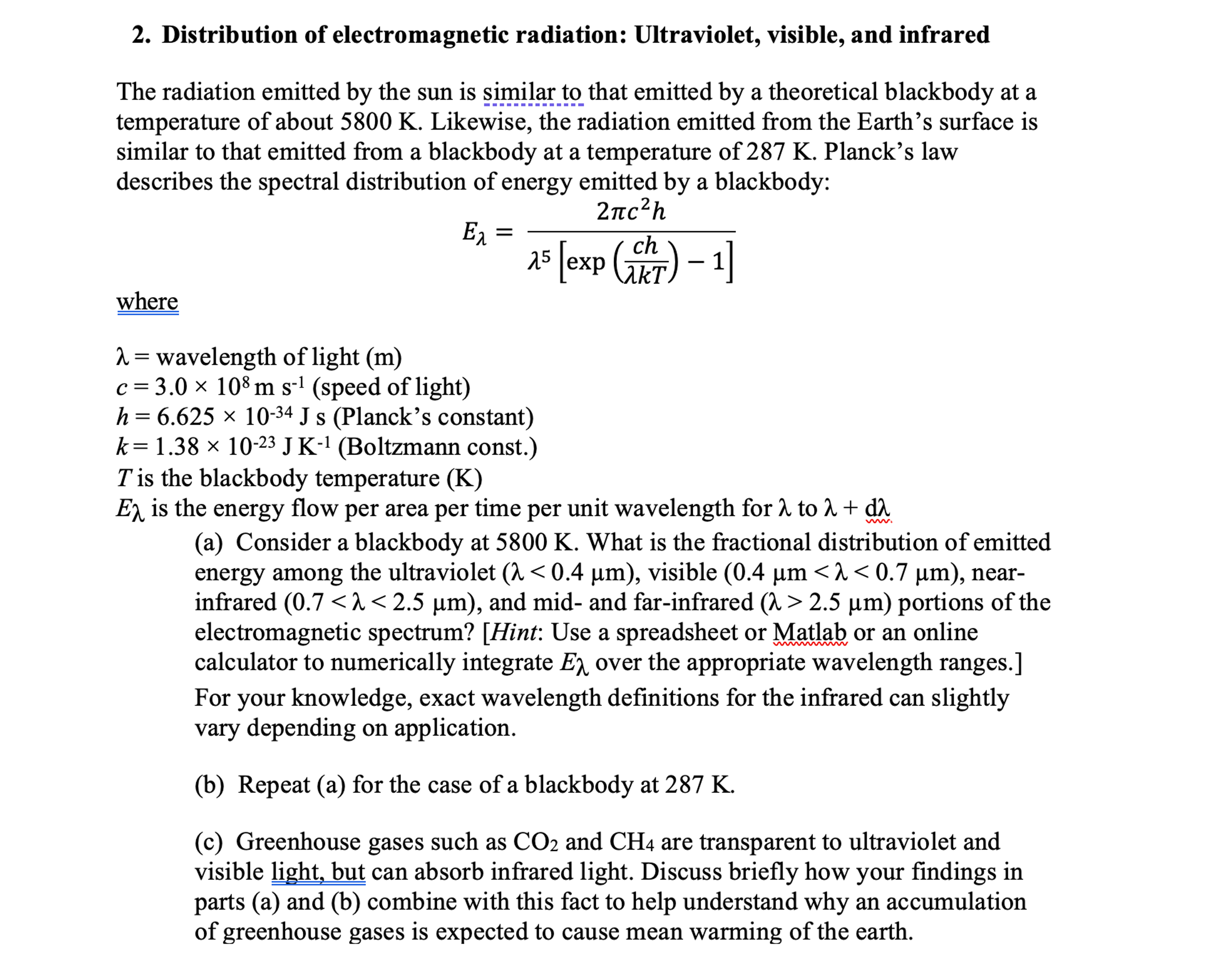 Solved Distribution of electromagnetic radiation: | Chegg.com