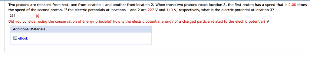 Solved Two protons are released from rest, one from location | Chegg.com