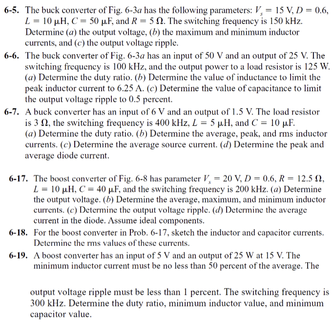 6-5. The buck converter of Fig. 6-3a has the | Chegg.com