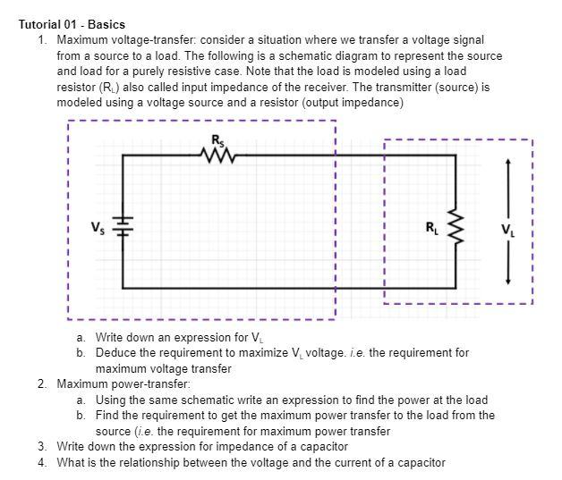 Solved Tutorial 01 - Basics 1. Maximum voltage-transfer. | Chegg.com
