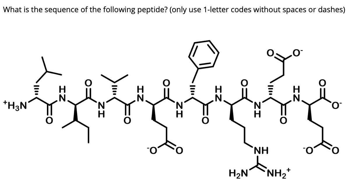 Solved What is the sequence of the following peptide? (only | Chegg.com