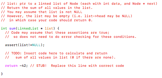 Solved // list: ptr to a linked list of Node (each with int | Chegg.com