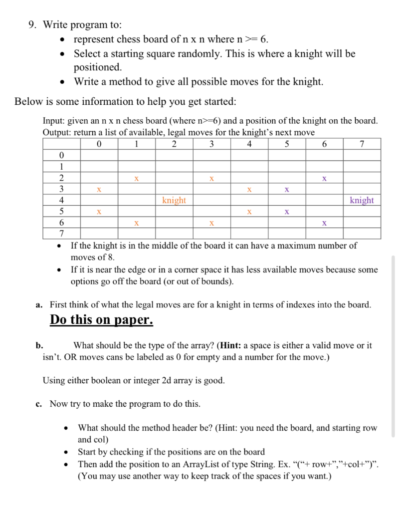 Solved 9. Write program to: represent chess board of nxn | Chegg.com