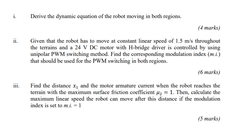 Solved A DC motor is to drive a mobile robot to move on a | Chegg.com