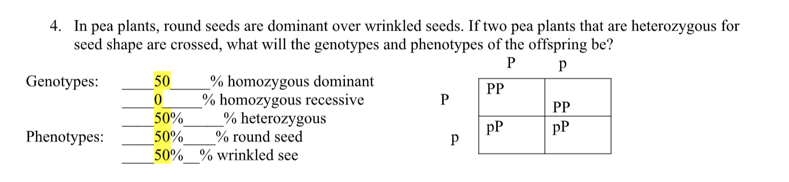 Solved 4. In pea plants, round seeds are dominant over | Chegg.com
