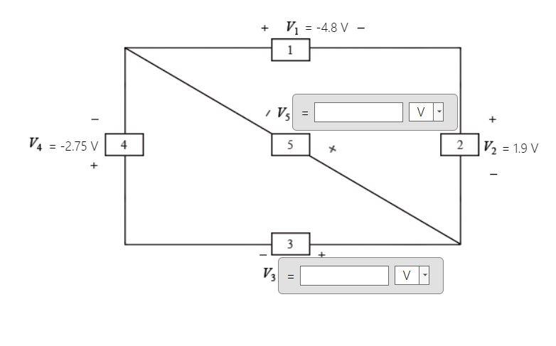 Solved For the circuit shown, solve for V3 and V5 when | Chegg.com
