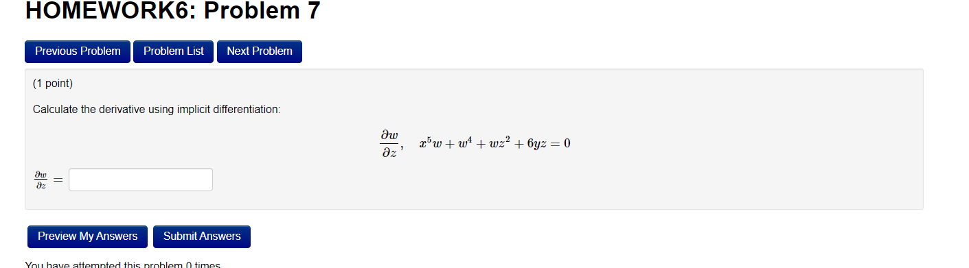 Solved HOMEWORK6: Problem 7 Previous Problem Problem List | Chegg.com Solved HOMEWORK6: Problem 7 Previous Problem Problem List | Chegg.com