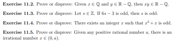 Solved Exercise 11.2. Prove or disprove: Given x∈Q and | Chegg.com