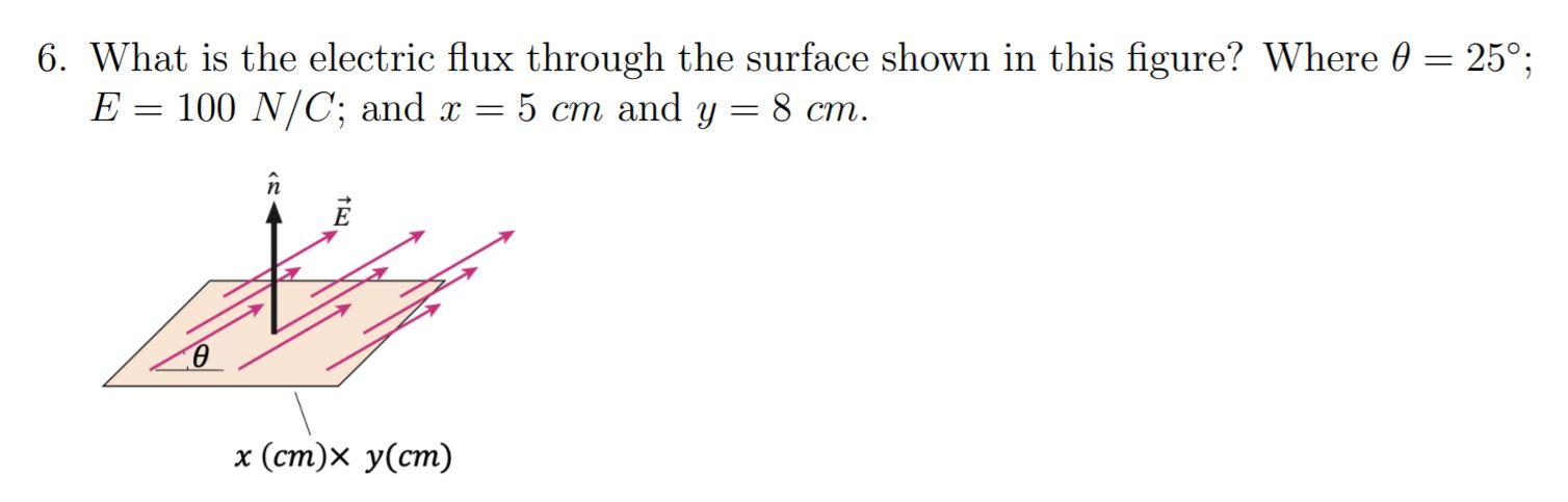 Solved 6. What is the electric flux through the surface | Chegg.com