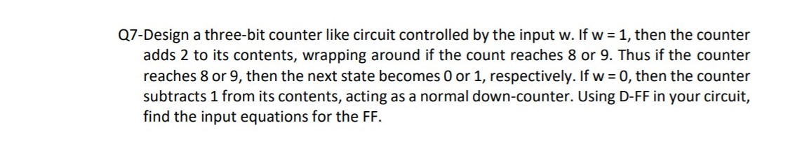 Solved Q7-Design a three-bit counter like circuit controlled | Chegg.com