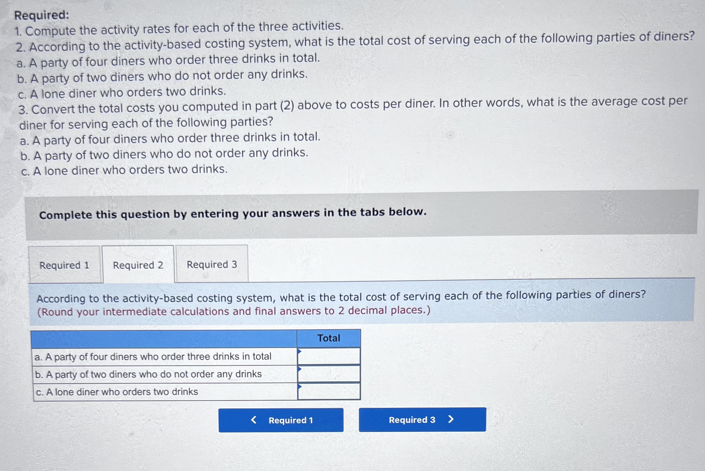 Solved Required: 1. Compute the activity rates for each of | Chegg.com