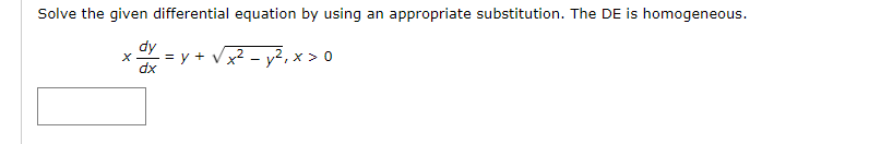 Solved Solve the given differential equation by using an | Chegg.com