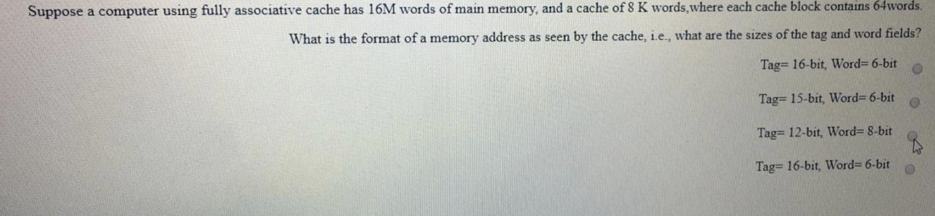 Suppose a computer using fully associative cache has | Chegg.com