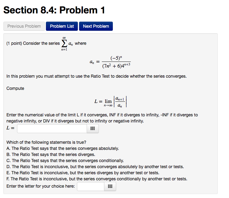 Solved Consider The Series n 1 an n 1 an Chegg