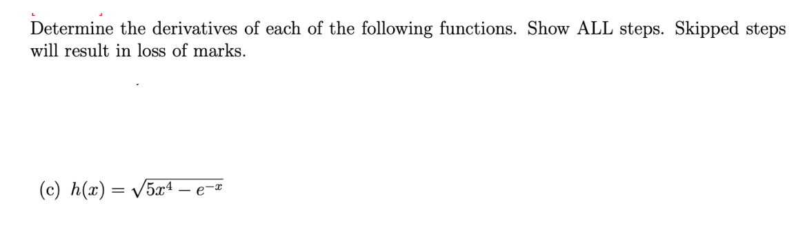 Solved Determine the derivatives of each of the following | Chegg.com