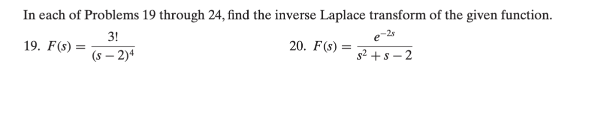 Solved In each of Problems 19 through 24, find the inverse | Chegg.com