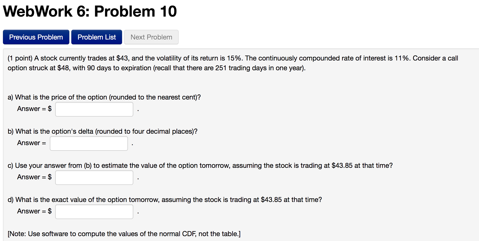 WebWork 6: Problem 10 Previous Problem Problem List | Chegg.com