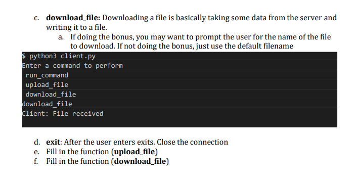 Solved 2. Write an interactive client (client.py oR | Chegg.com