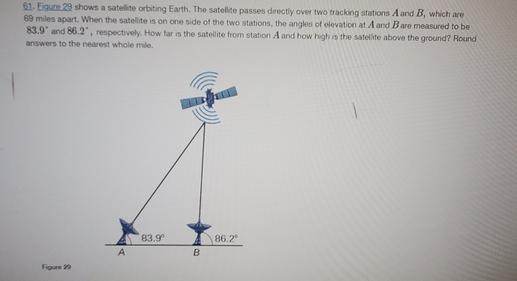 Solved 61. Eigure 29 shows a satellite orbiting Earth. The | Chegg.com
