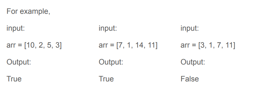 Solved Given an array arr of integers, check if there exists | Chegg.com