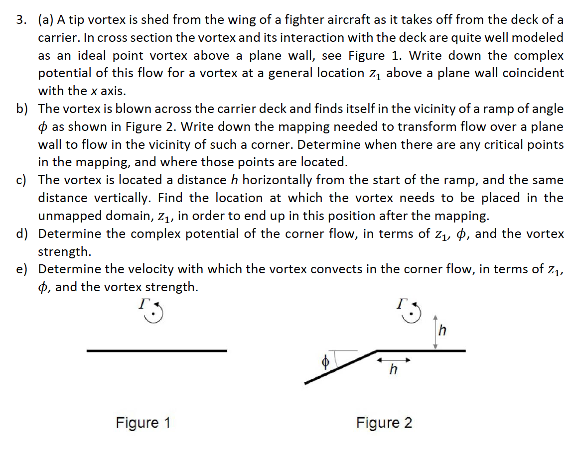 3. (a) A tip vortex is shed from the wing of a | Chegg.com