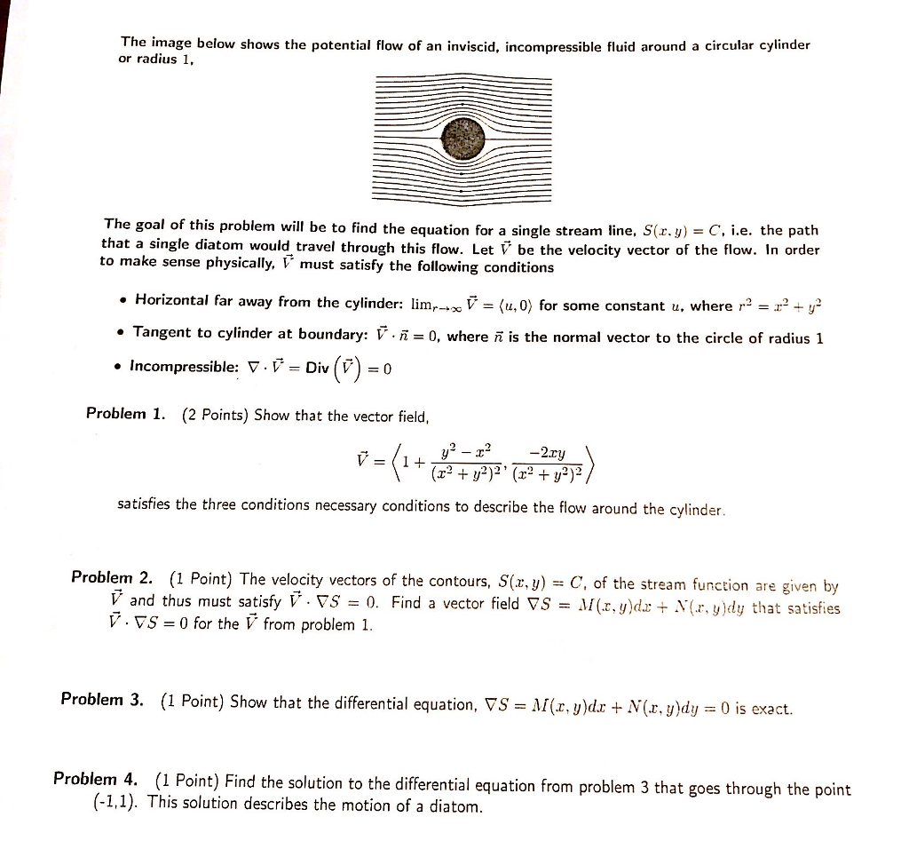 Solved The image below shows the potential flow of an | Chegg.com