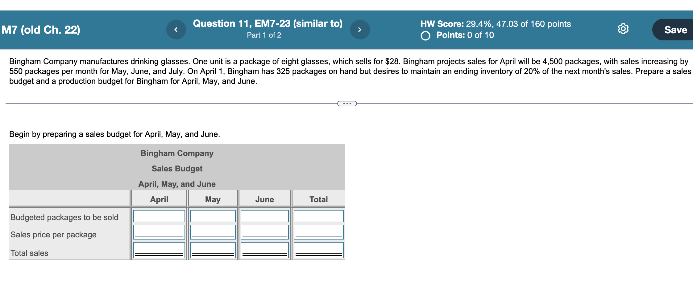 Solved Bingham Company manufactures drinking glasses. One | Chegg.com