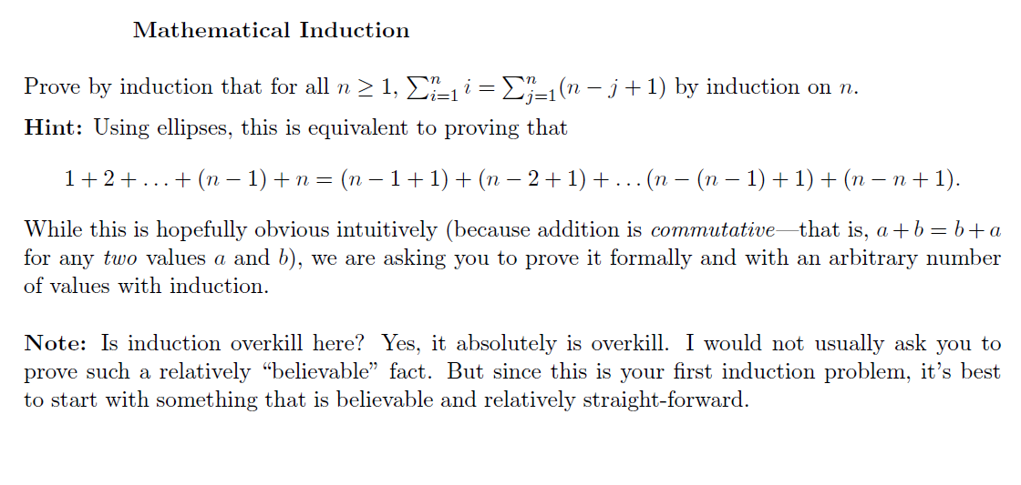 Solved Mathematical Induction Prove by induction that for | Chegg.com