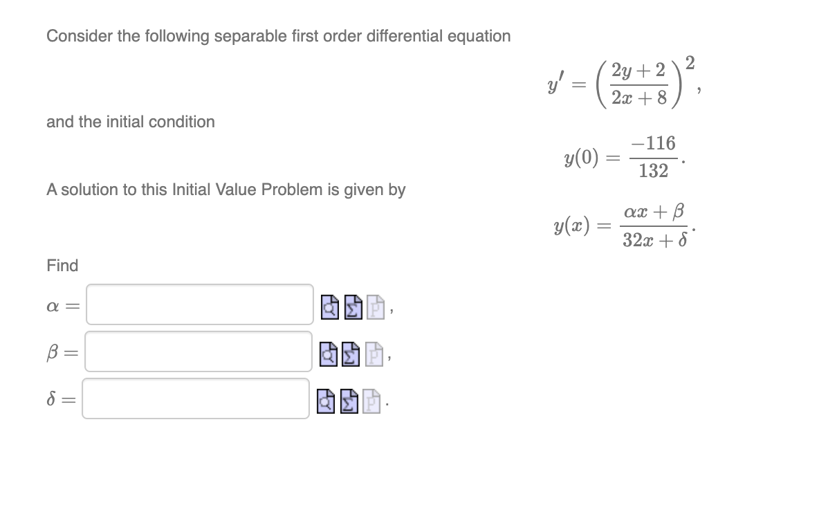 Solved Consider The Following Separable First Order