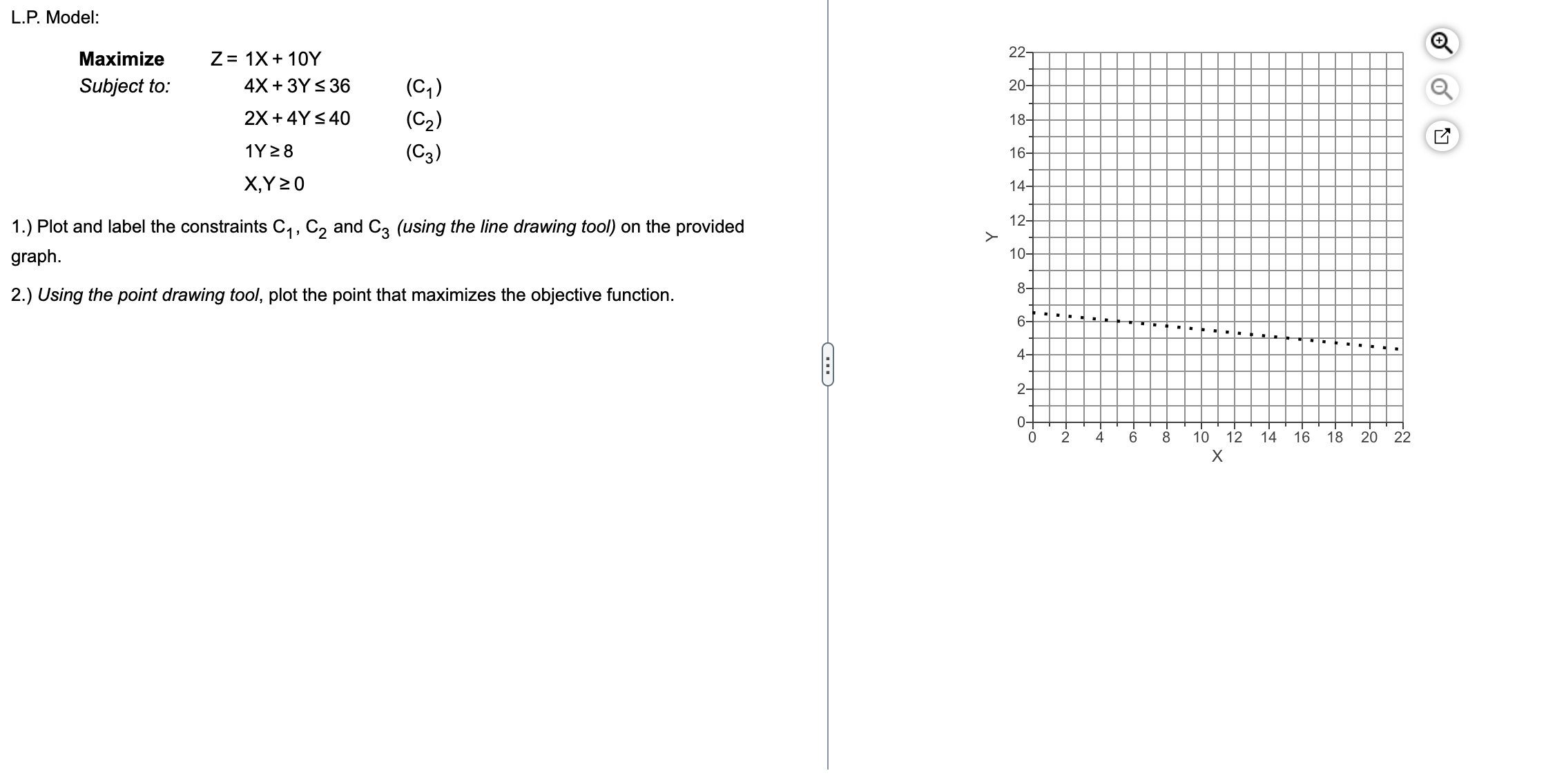 Solved L.P. ﻿Model: ﻿Maximize Z=1x+10Y ﻿Subject to: | Chegg.com