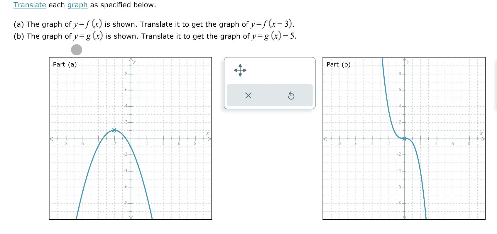 Solved Translate each graph as specified below. (a) The | Chegg.com