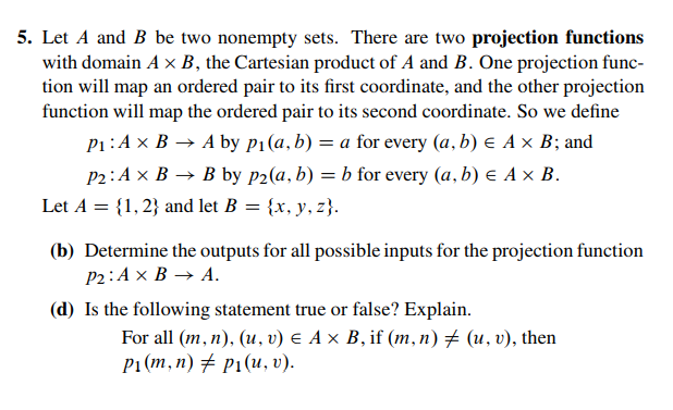 Solved 5. Let A and B be two nonempty sets. There are two | Chegg.com