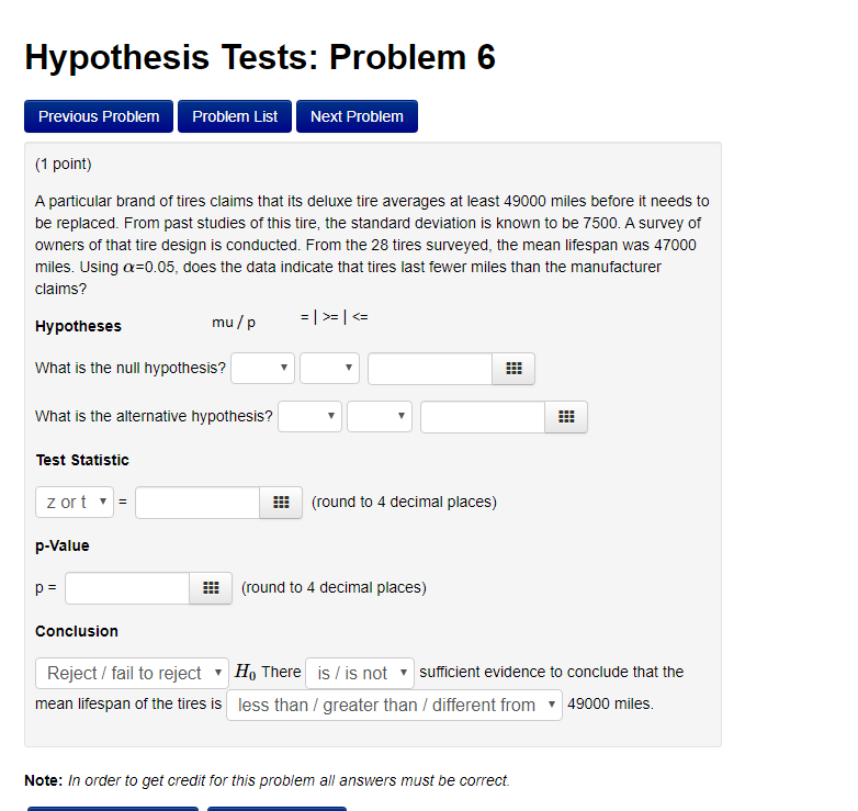 Solved Hypothesis Tests: Problem 14 Previous Problem Problem | Chegg.com