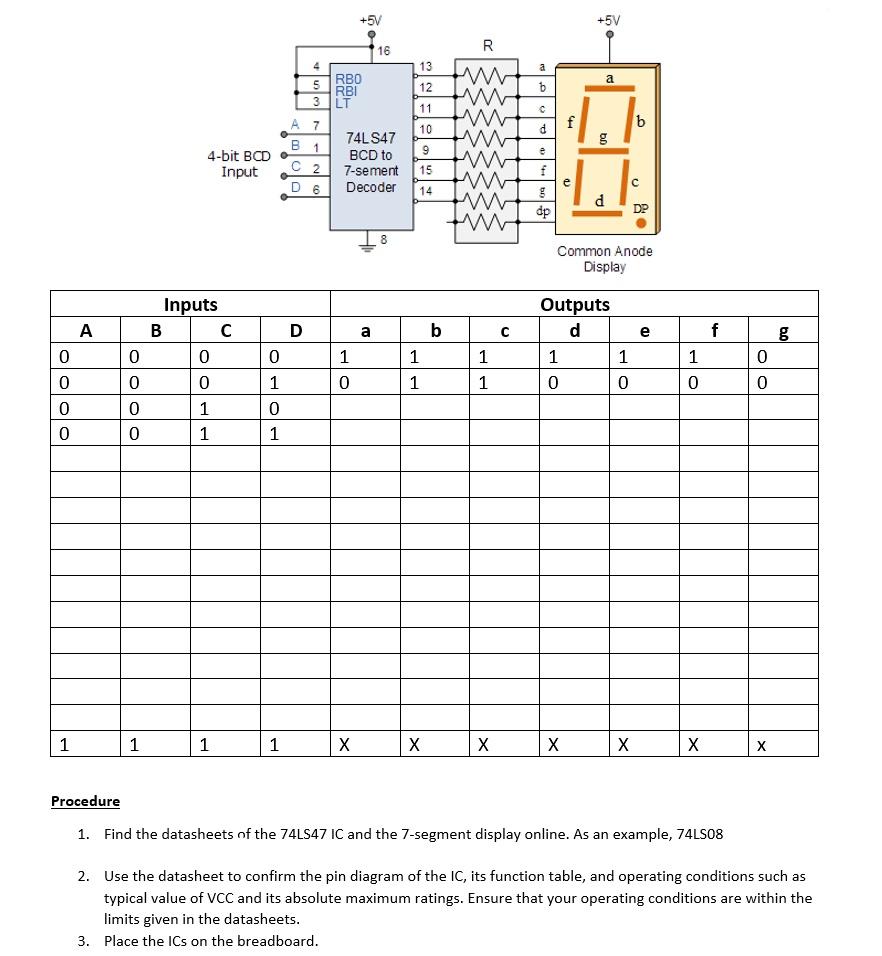 Digital Logic Design Lab 7: Combinational Circuits - | Chegg.com