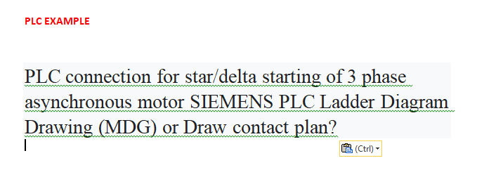 Solved PLC EXAMPLE PLC connection for star/delta starting of | Chegg.com