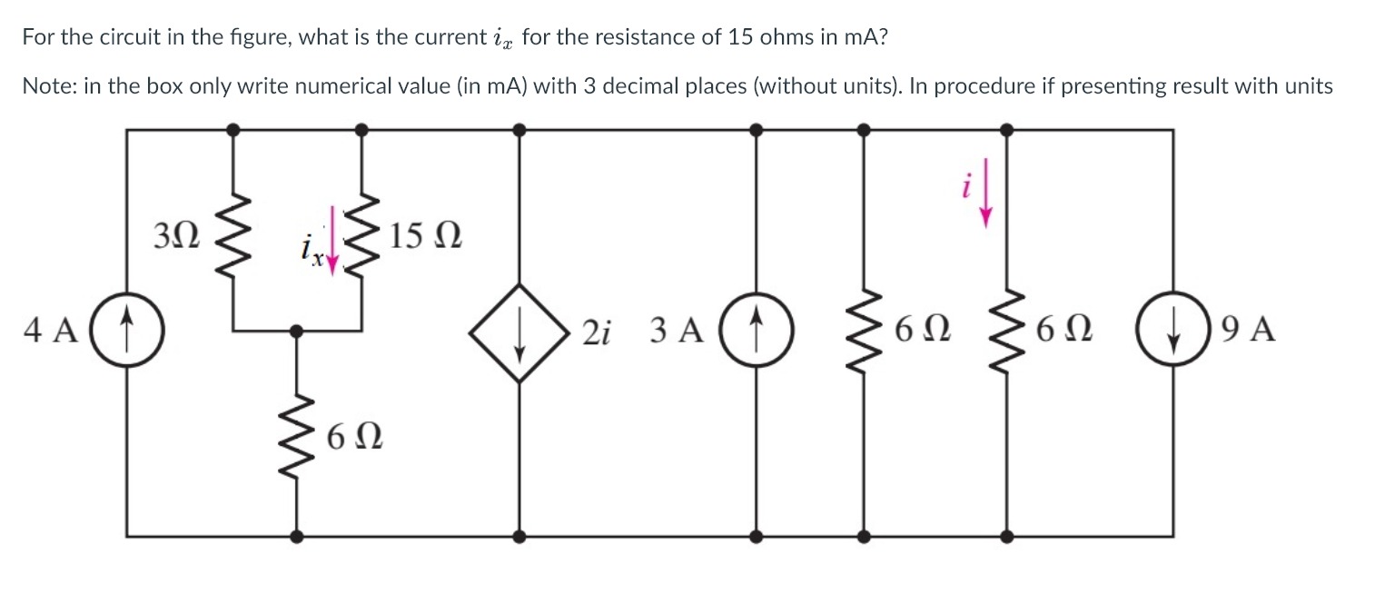 Solved For the circuit in the figure, what is the current ix | Chegg.com