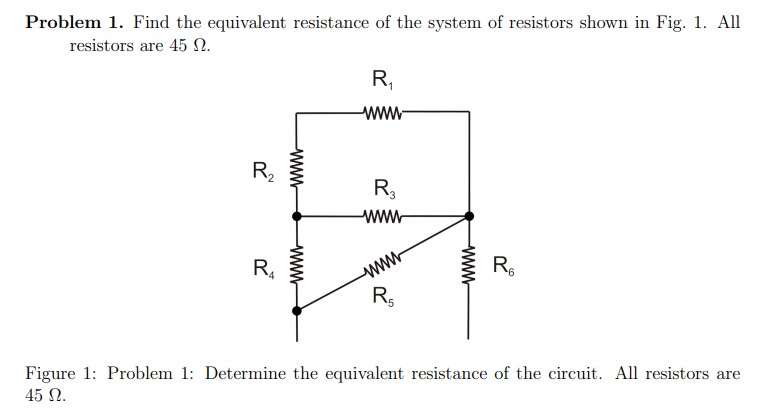 Solved Problem 1. Find the equivalent resistance of the | Chegg.com