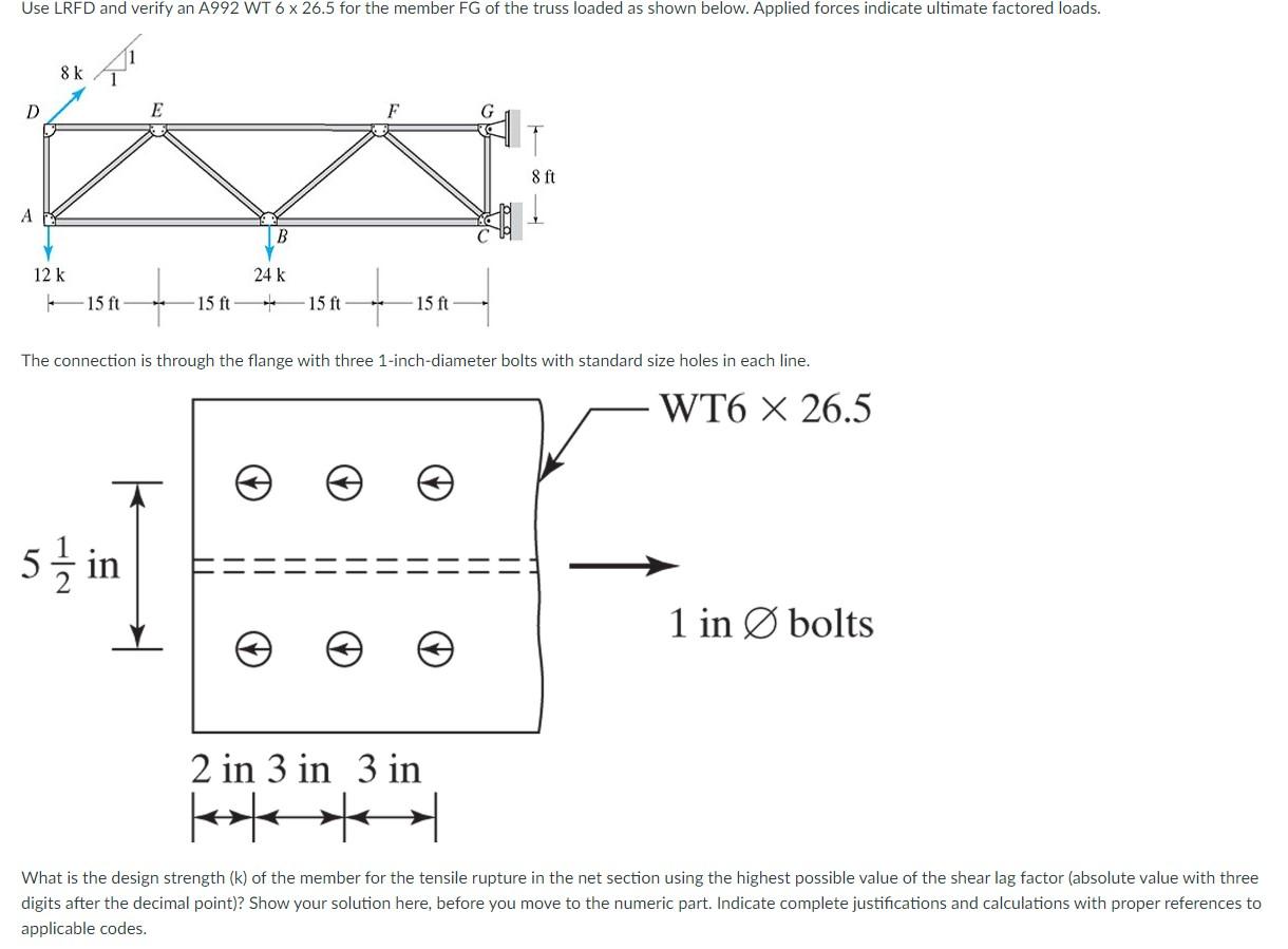 Solved The connection is through the flange with three | Chegg.com
