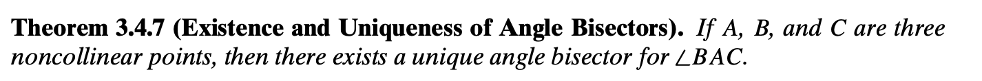 Solved 1. Prove existence and uniqueness of angle bisectors | Chegg.com