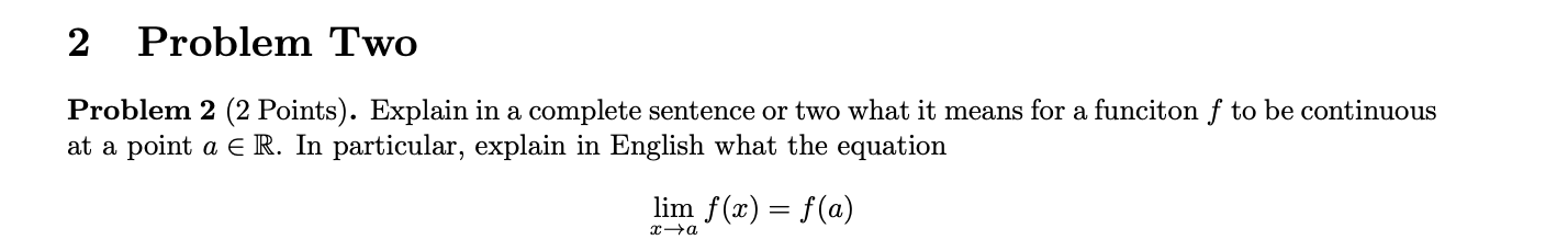 Solved 2 ﻿Problem TwoProblem 2 (2 ﻿Points). ﻿Explain in a | Chegg.com