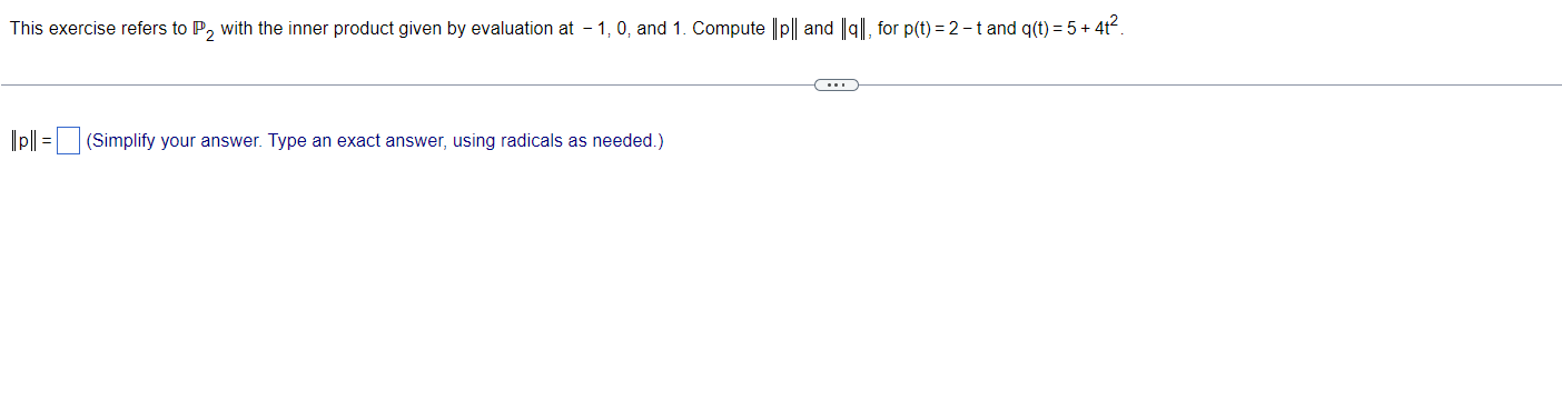 Solved This exercise refers to P2 ﻿with the inner product | Chegg.com