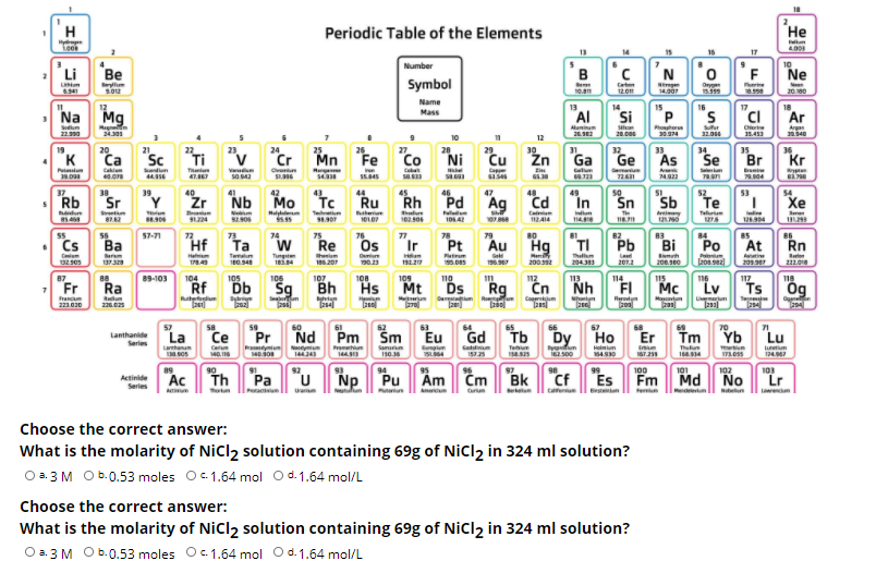 Solved H Periodic Table of the Elements " 'He 10 Li "Be в | Chegg.com