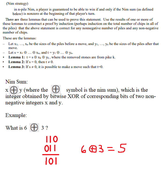 Solved (Nim strategy) in n-pile Nim, a player is guaranteed | Chegg.com