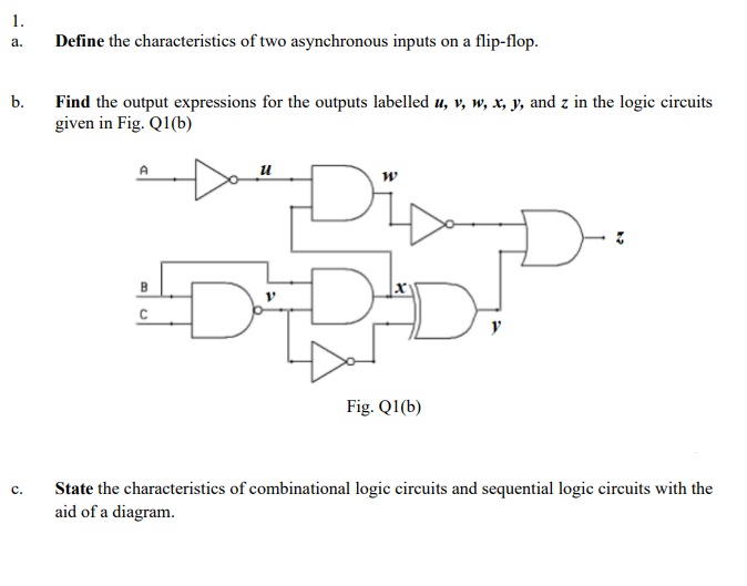 Solved 1. a. Define the characteristics of two asynchronous | Chegg.com