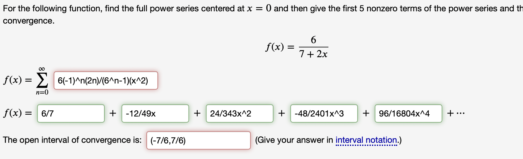 Solved For the following function, find the full power | Chegg.com