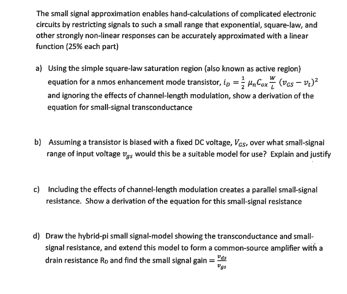 Solved The small signal approximation enables | Chegg.com
